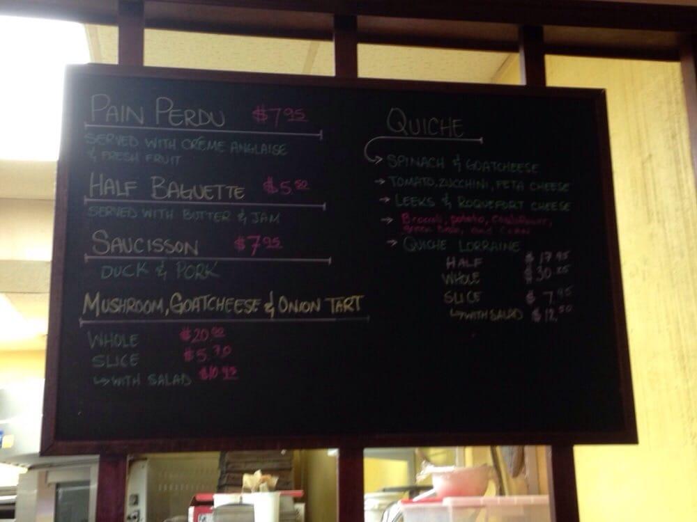 Menu at Pain Perdu restaurant, Toronto, 736 St Clair Ave W