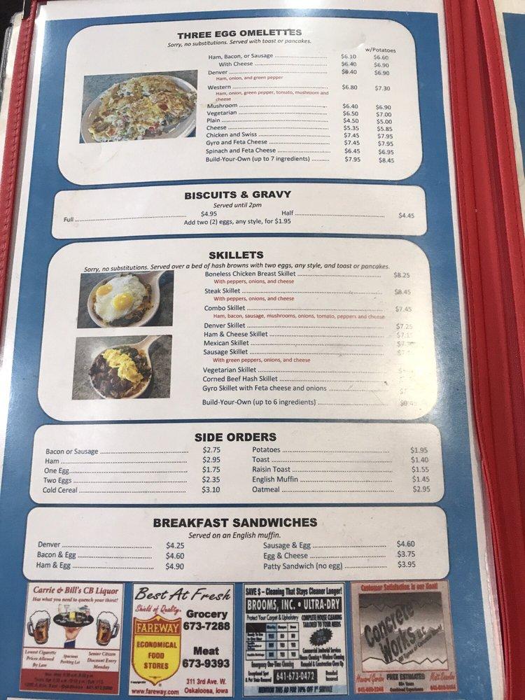 Menu at Riverside Family Restaurant 2, Oskaloosa