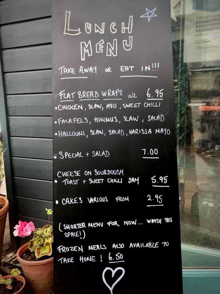 Menu at The Birdhouse Cafe, Box