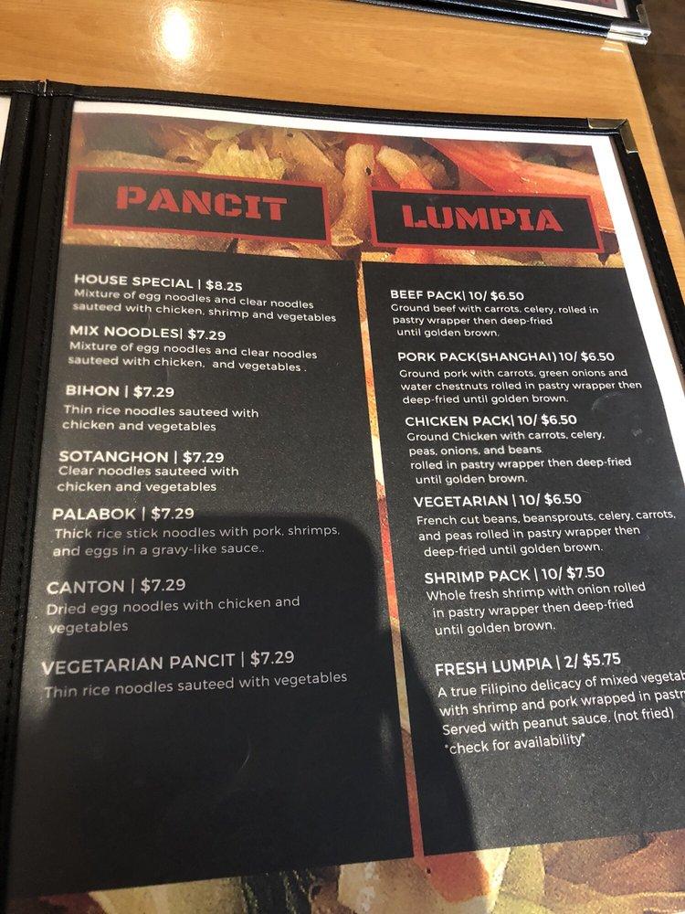 Menu at Best Lumpia BBQ, Stockton, Thornton Rd J