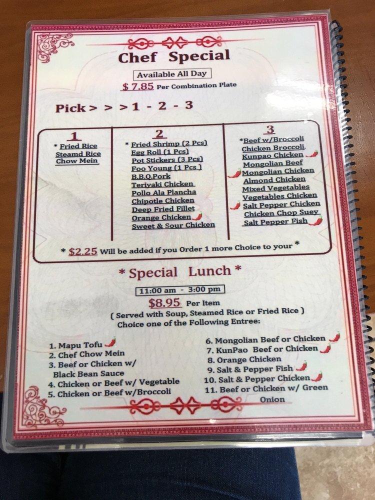 Menu at Chef Lee's Food Express fast food, El Centro