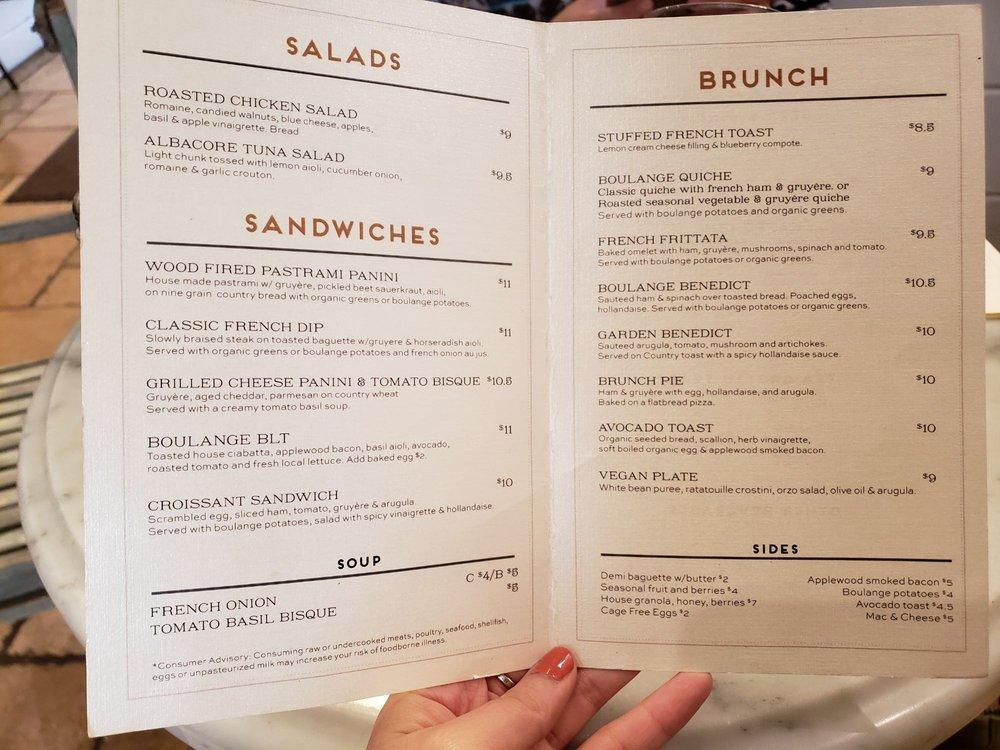 Menu at Eva's Bakery, Salt Lake City