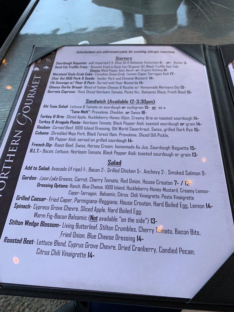 Menu at Great Northern Gourmet pub & bar, Bigfork