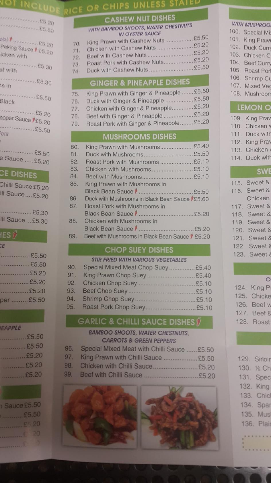 Menu at Weddington House fast food, Nuneaton