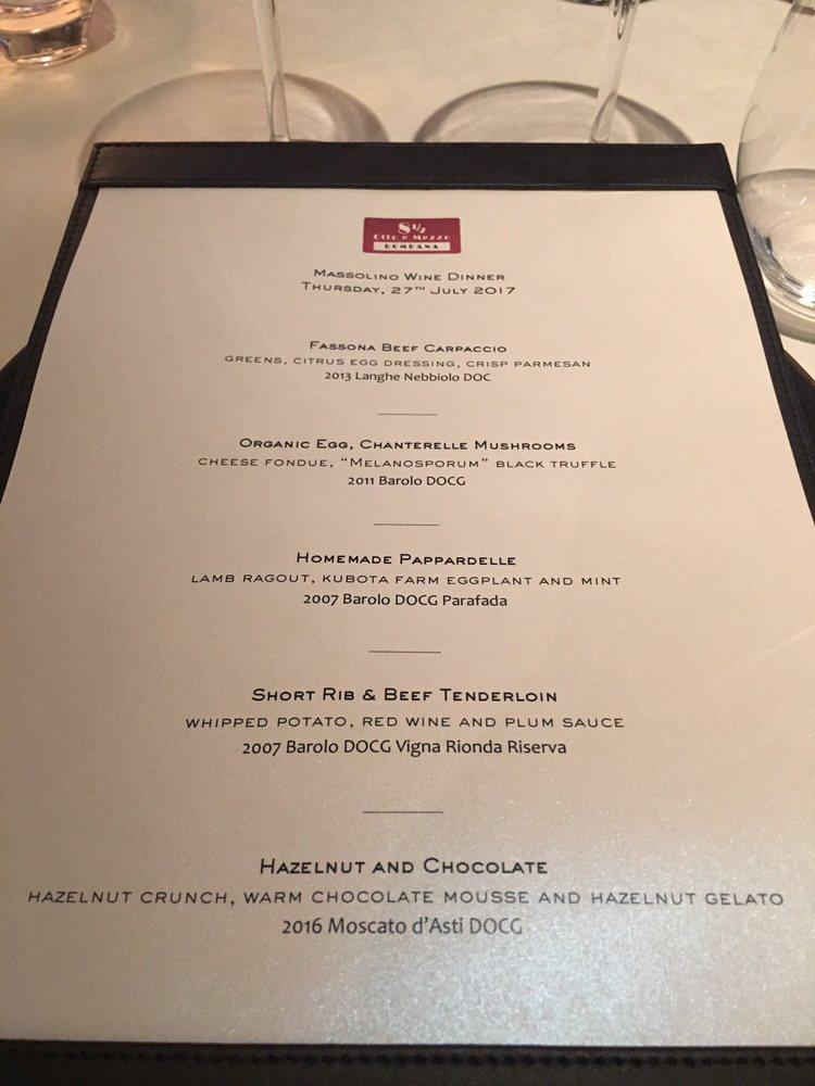 Menu at 8 1/2 Otto E Mezzo Bombana restaurant, Hong Kong