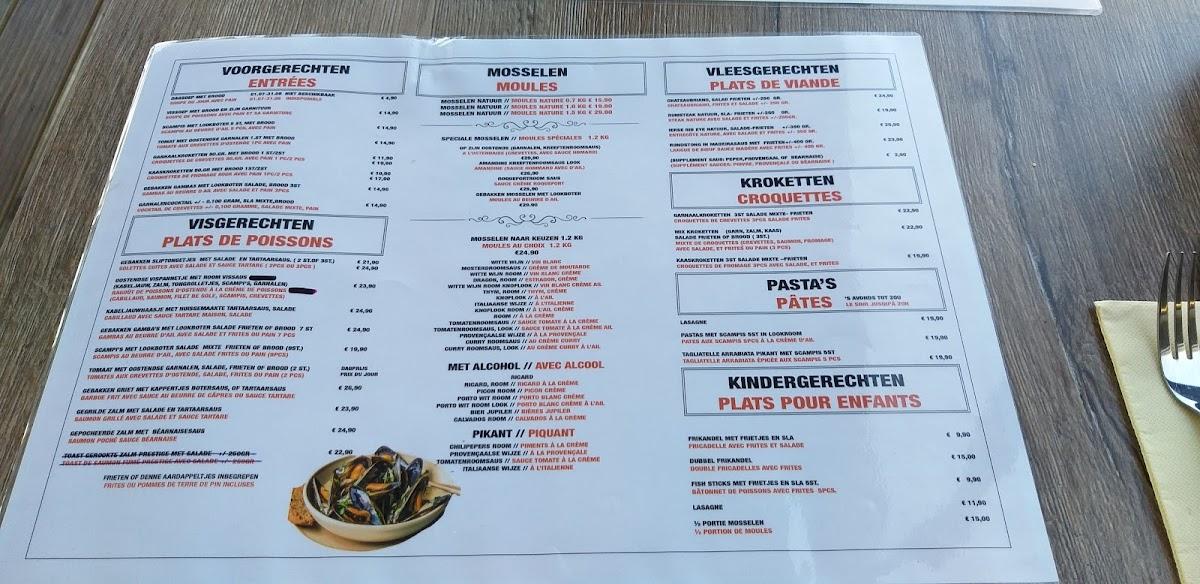 Menu au De Amandine, Ostende