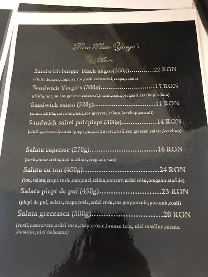 Menu at Restaurant "La Ali", Simeria