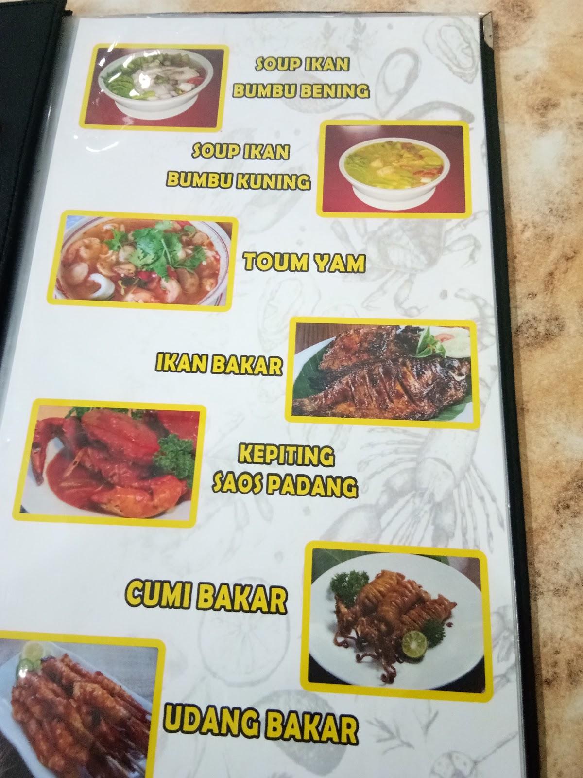Menu at RM Sedap Sari 1 restaurant, North Jakarta, Jl. Gorontalo Raya No.5