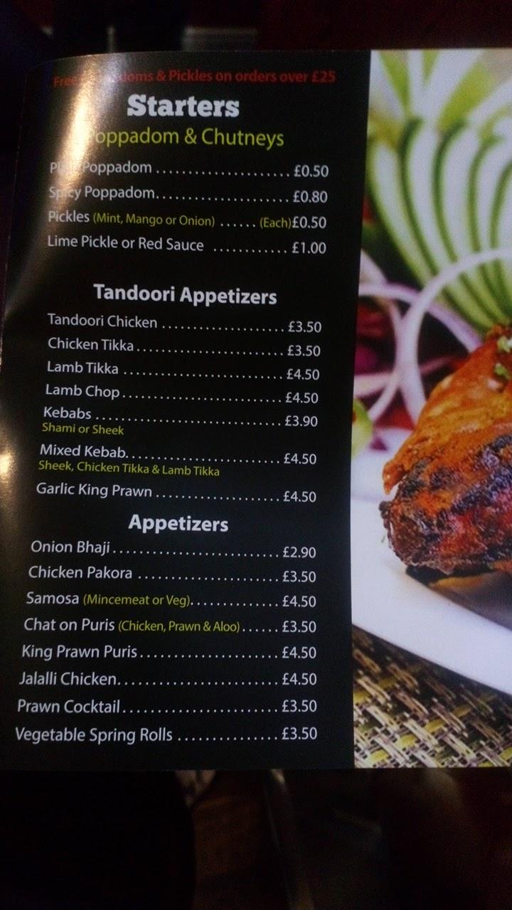 Menu at Ganges Express Limited restaurant, Sandbach
