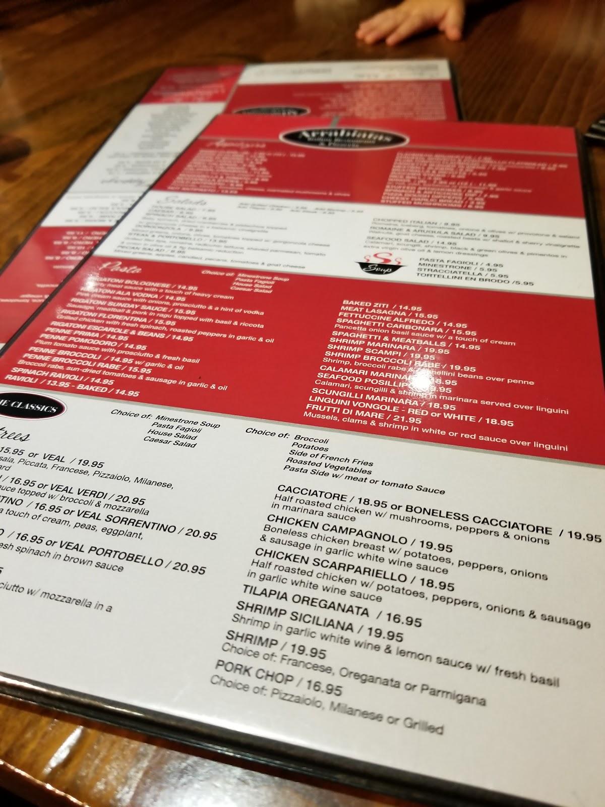 Menu at Tavolo Italian Kitchen & Bar, Boynton Beach