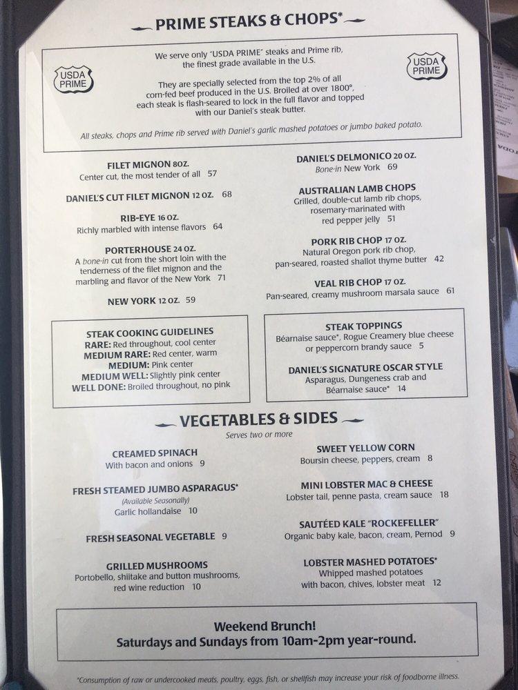 Menu at Daniel's Broiler - Leschi steakhouse, Seattle, 200 Lake ...