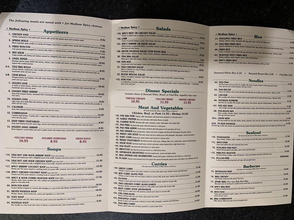 Menu at Thai BBQ, Grants Pass
