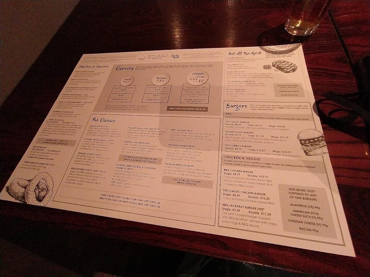 Menu at Three Witches pub & bar, Inverness