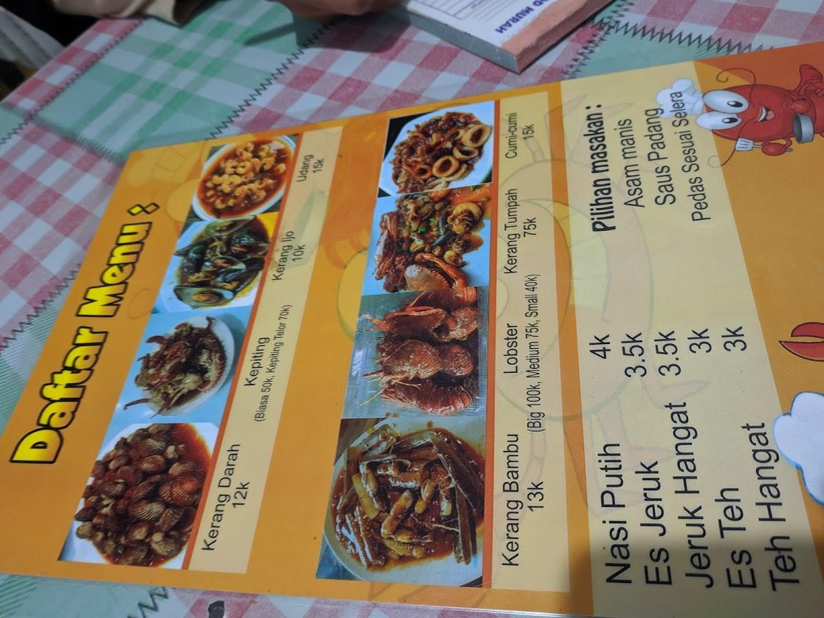 Menu at Aneka seafood restaurant, Blitar