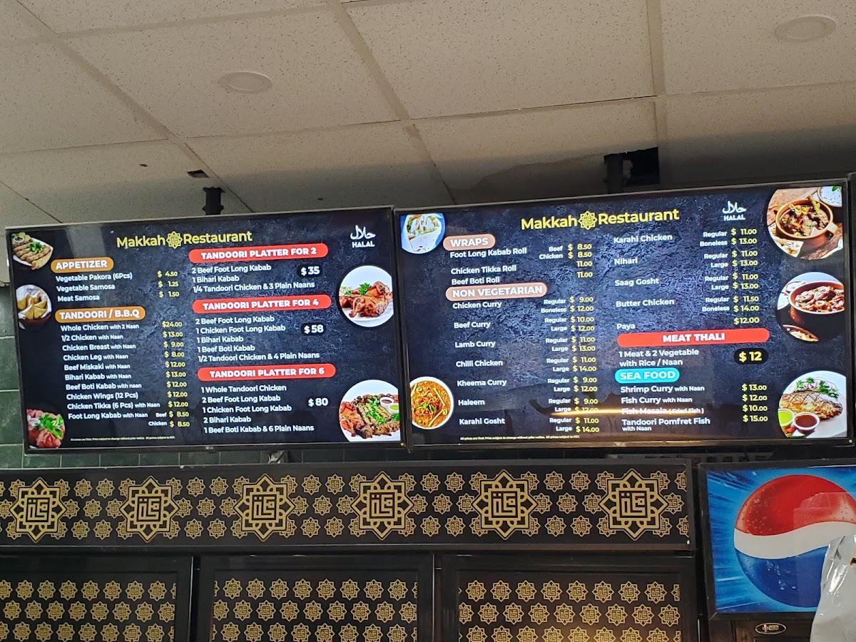 Menu at Makkah Restaurant, Toronto, 1020 Danforth Ave