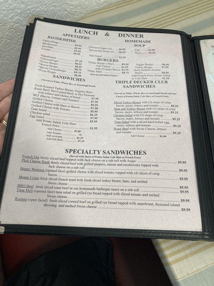 Menu at Georgie's Cafe, Cottonwood