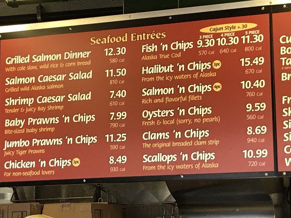 Menu at Ivar's Fish Bar, Seattle, 401 NE Northlake Way