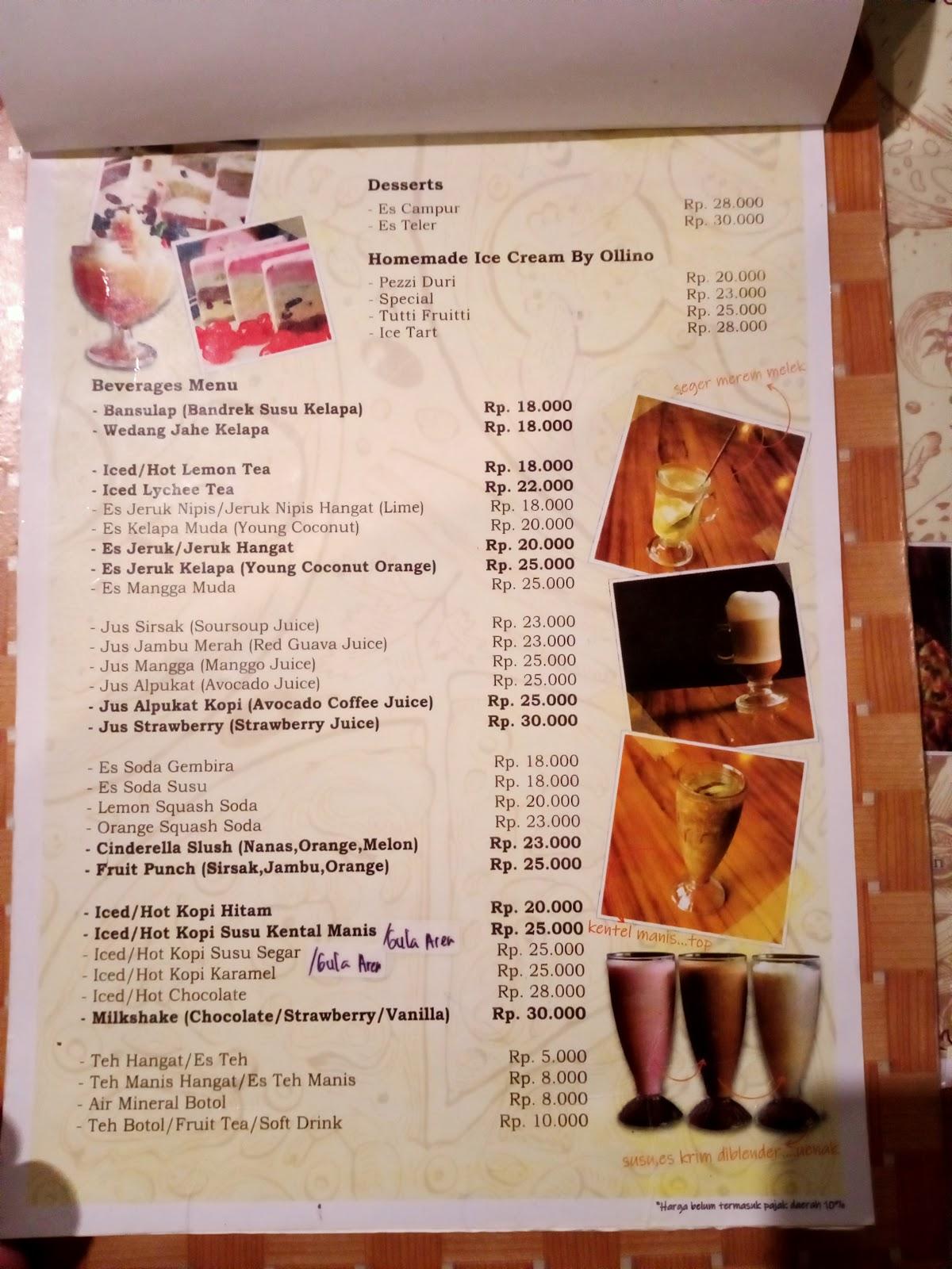 Menu at Pizza Kayu Bakar Taman Cimanggu restaurant, Bogor