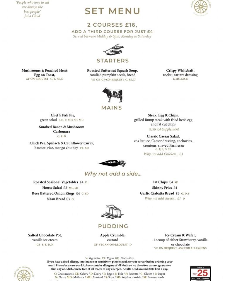 Menu at The Old Bridge Inn pub & bar, Holmfirth