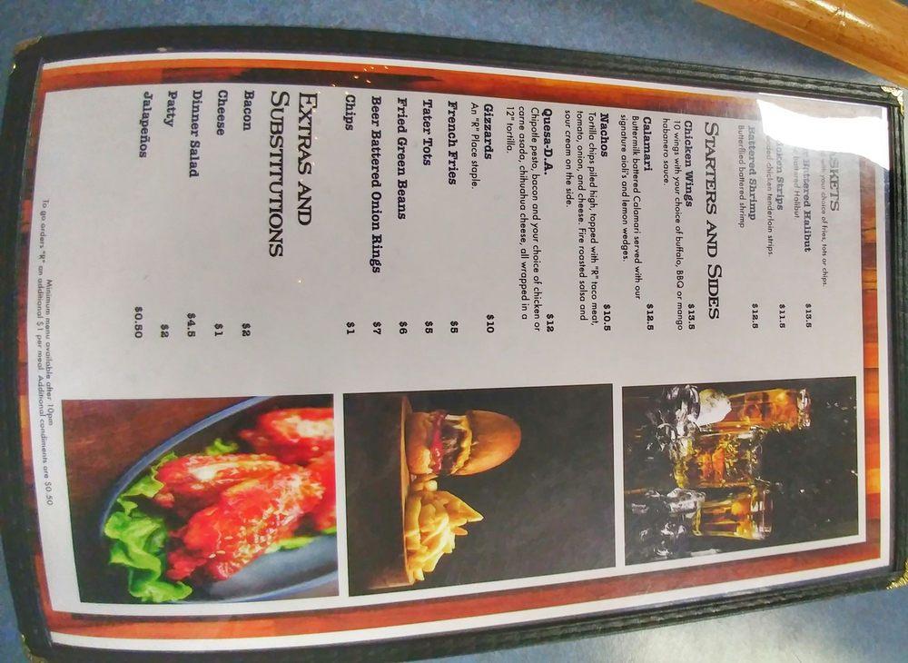 Menu at R Place Tavern pub & bar, Desert Aire