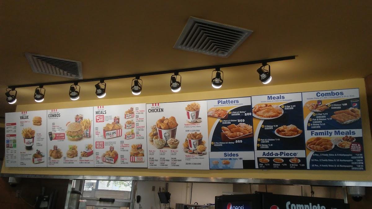 Menu at Long John Silver's KFC fast food, Arlington, 700 W Abram St