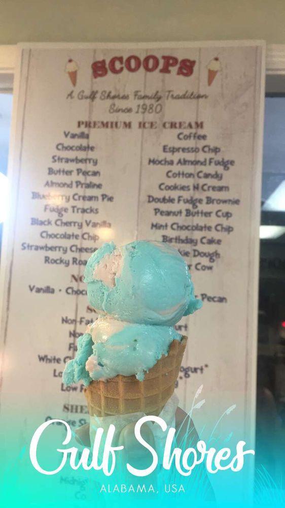 Menu at Scoops restaurant, Gulf Shores