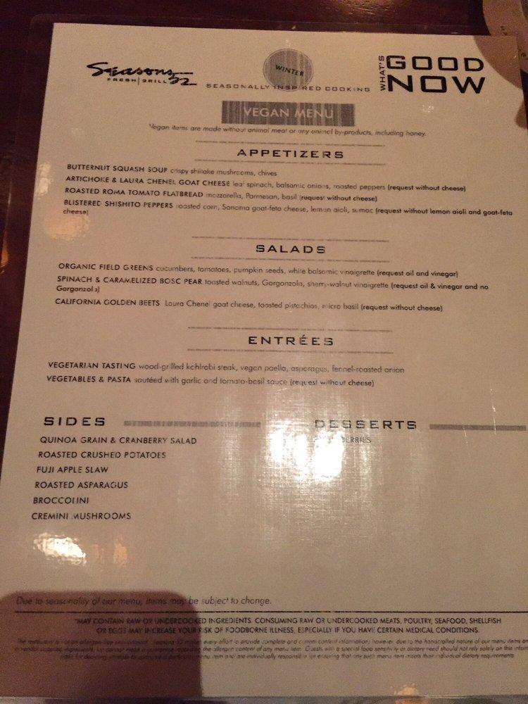 Menu at Seasons 52 pub & bar, Cherry Hill