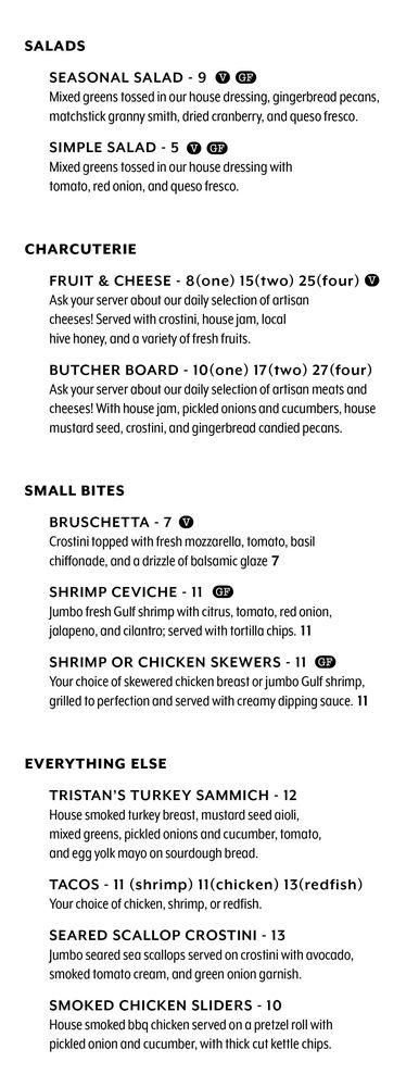 Menu at The Bay Patio pub & bar, El Lago