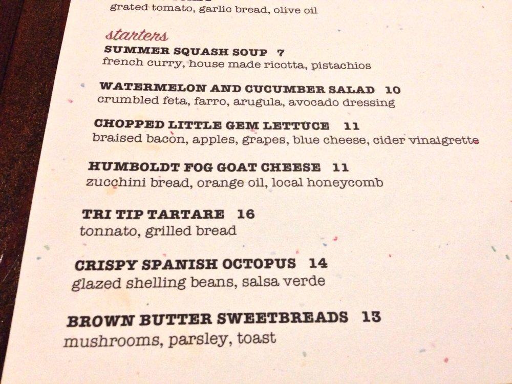 Menu at The Spoon Trade pub & bar, Grover Beach