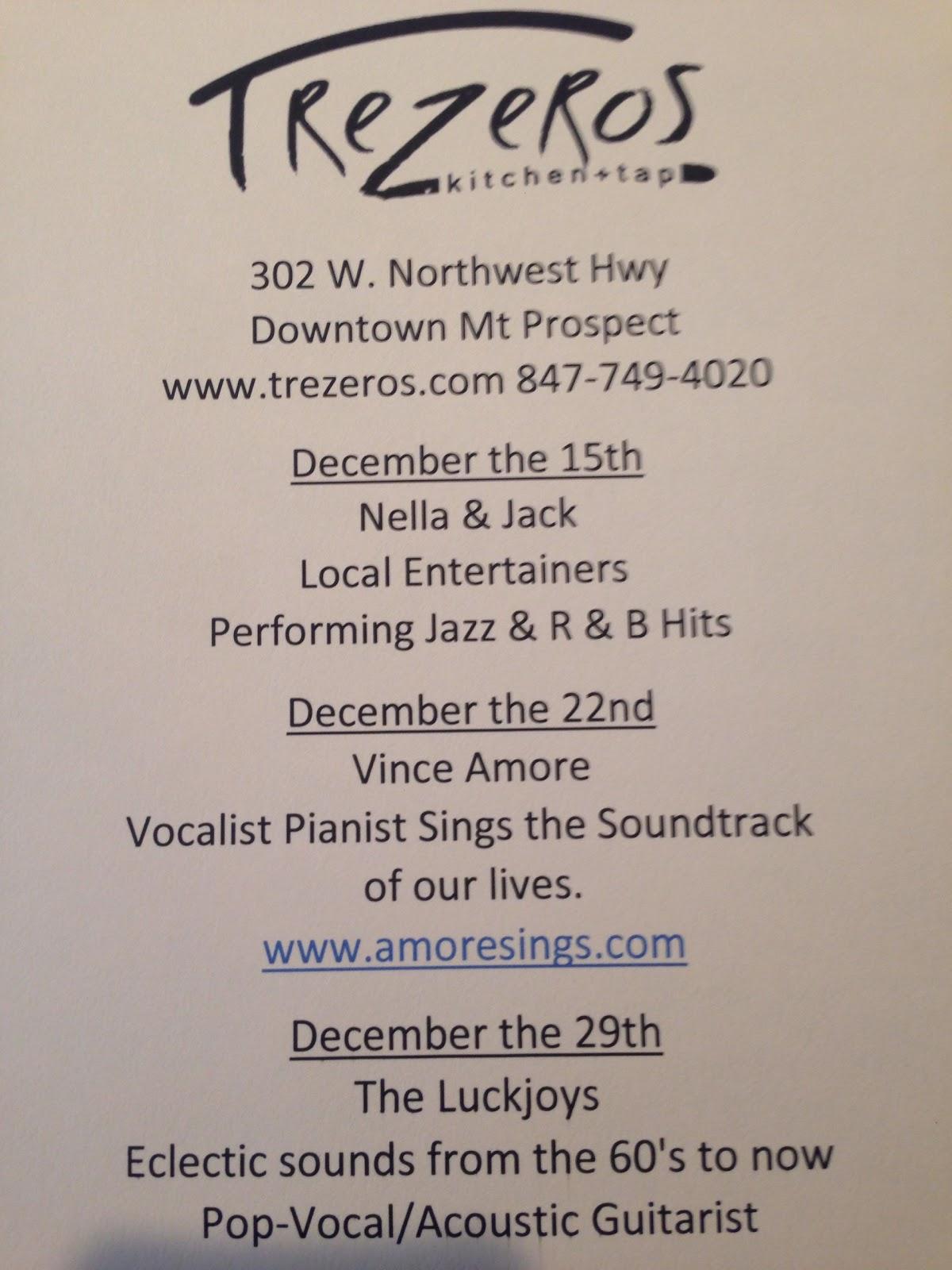 Menu at Trezeros Kitchen + Tap pub & bar, Mount Prospect