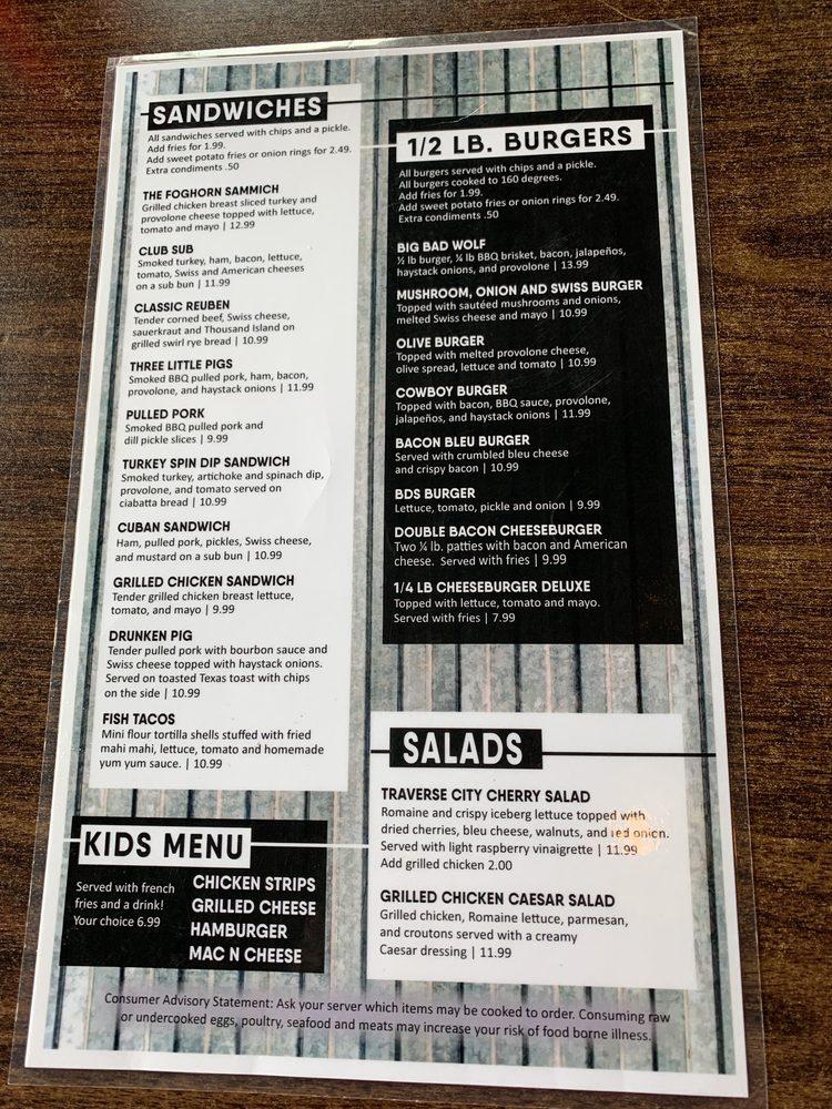Menu at Back Door Saloon pub & bar, Houghton Lake