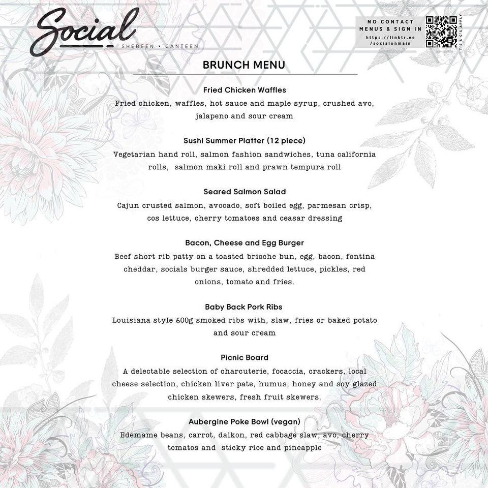 Menu at Social On Main - Bryanston restaurant, Sandton, 1 Posthouse ...