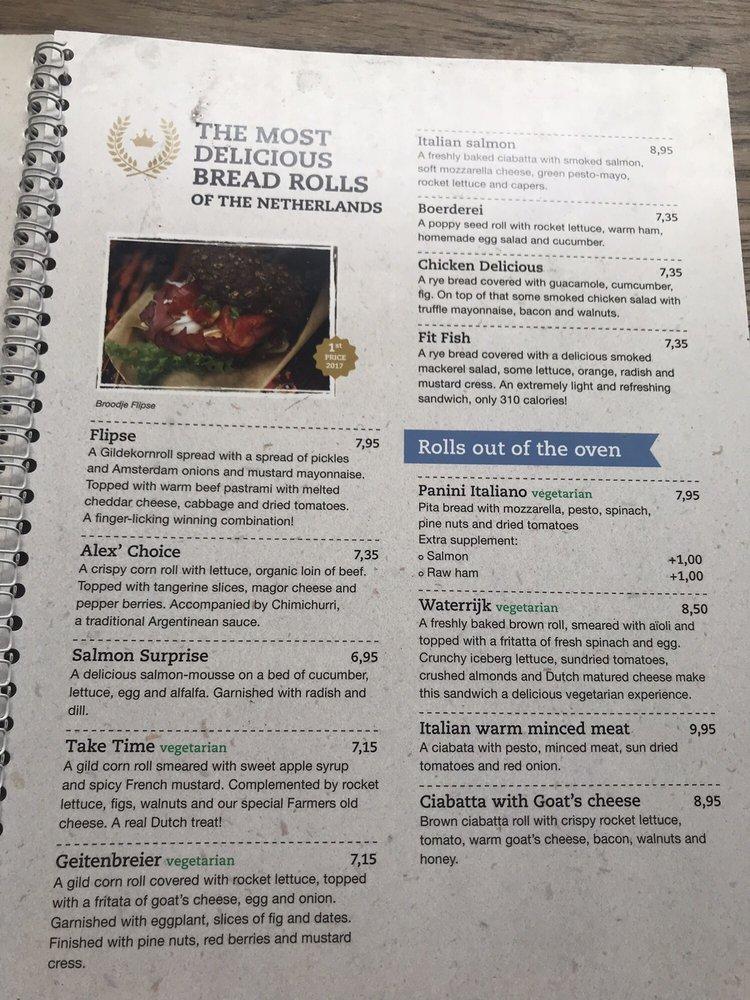 Menu at Stads-Koffyhuis, Delft