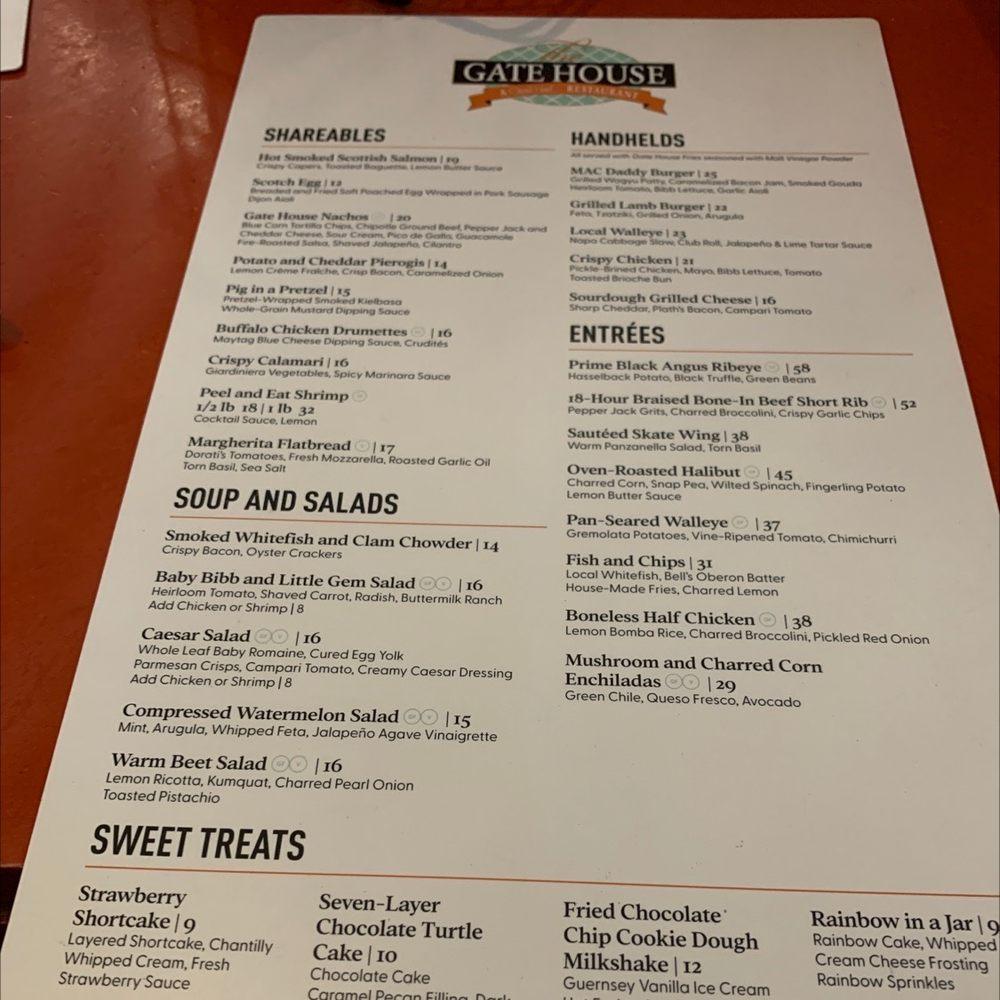 Menu at The Gate House pub & bar, Mackinac Island