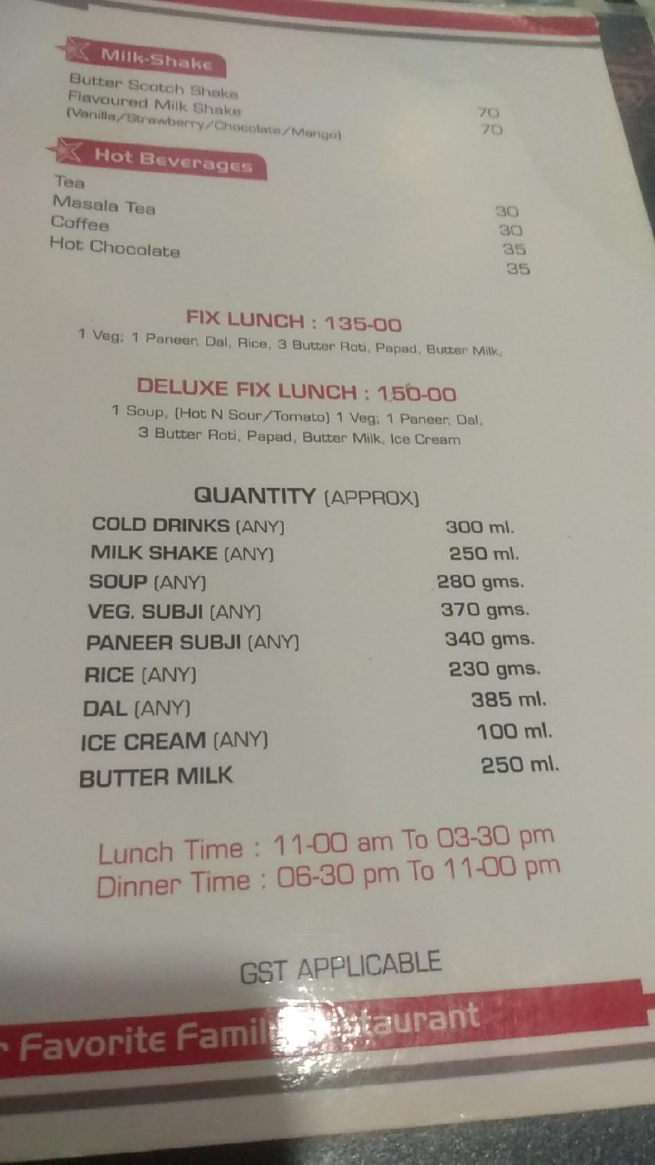 Menu at Topaz Restaurant, Ahmedabad, Ronak Complex