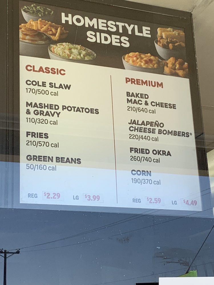 Menu at Church's Texas Chicken fast food, Scottsdale
