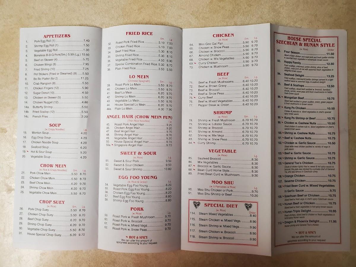 Menu at Great Wall Chinese Restaurent restaurant, Lockport, 480 Summit Dr