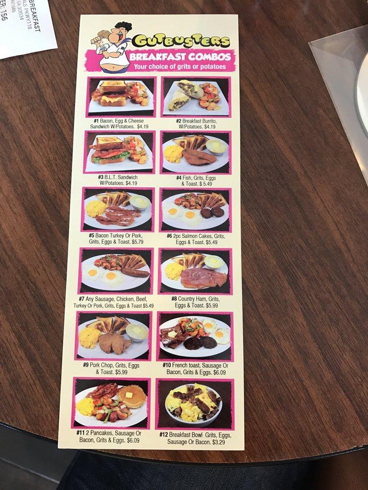 Menu at Gutbusters Breakfast restaurant, Candler-McAfee, Flat Shoals ...