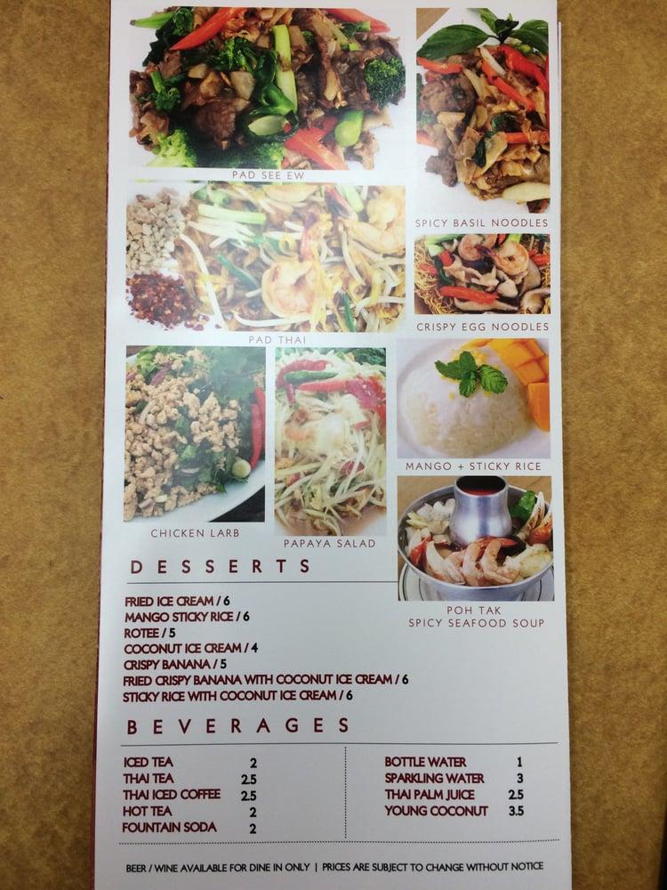 Menu at Thai Harbor Restaurant, Huntington Beach