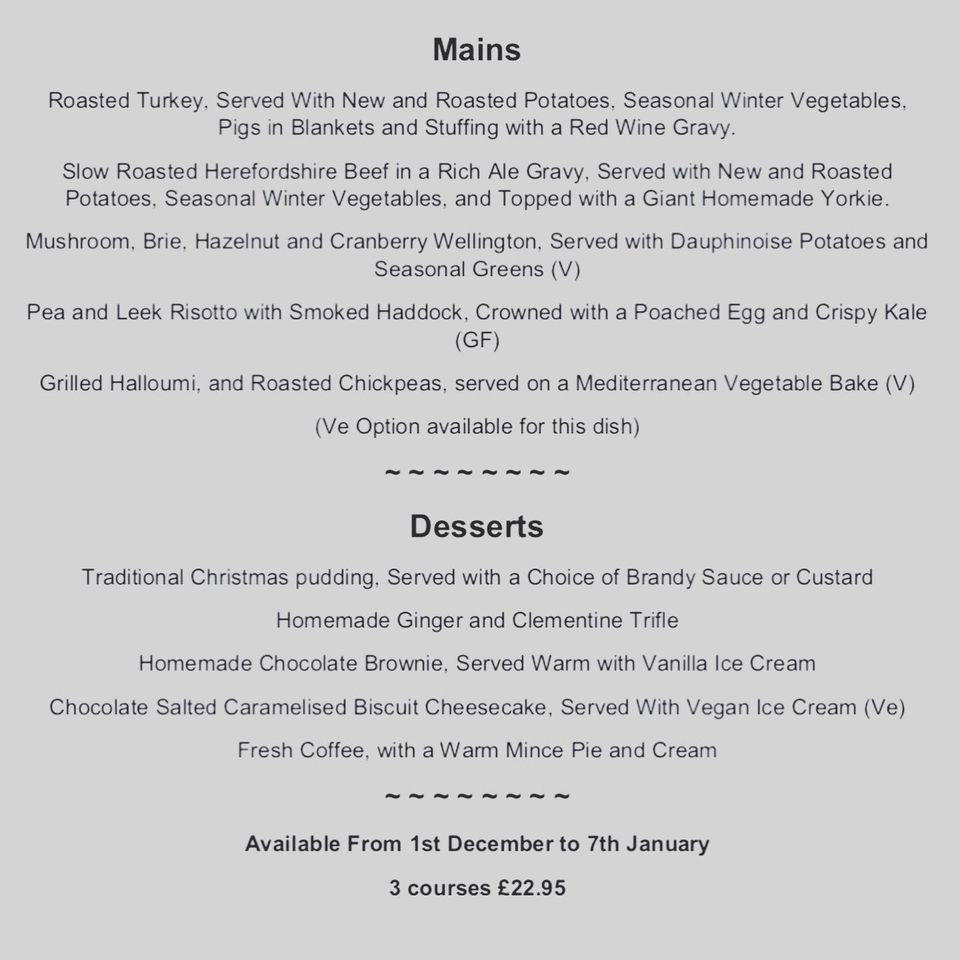 Menu at Ye Olde Bull Ring Tavern pub & bar, Ludlow