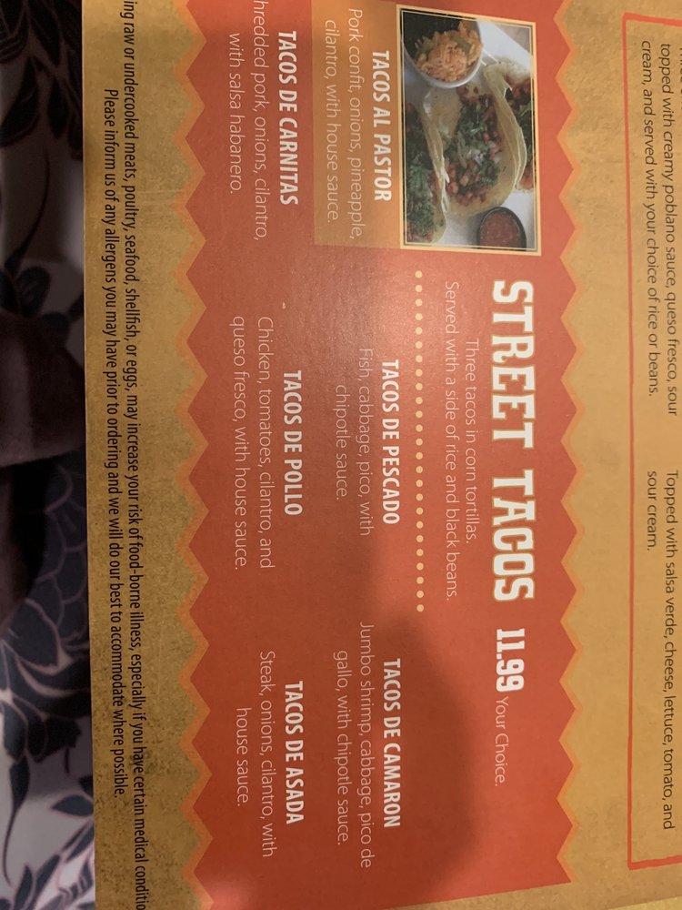 Menu at Casa Agave Mexican Grill restaurant, Wildwood