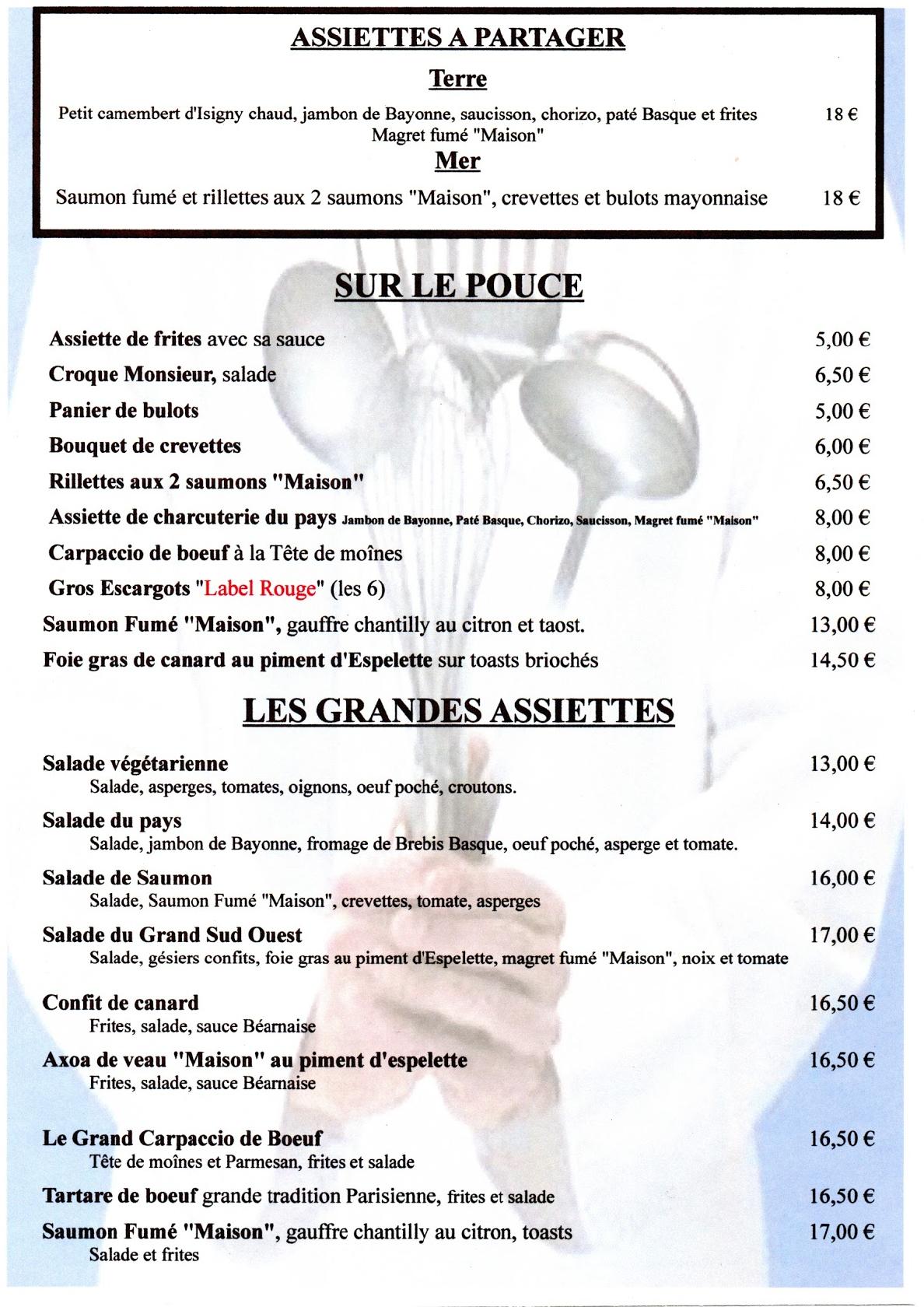 Menu at LE RESTAURANT, Navarrenx