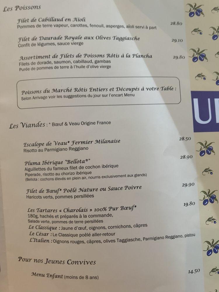 Menu au Brasserie Le Sud restaurant, Lyon