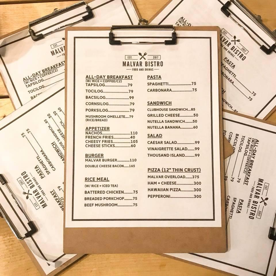 Menu at Malvar Bistro PH restaurant, Tacurong City