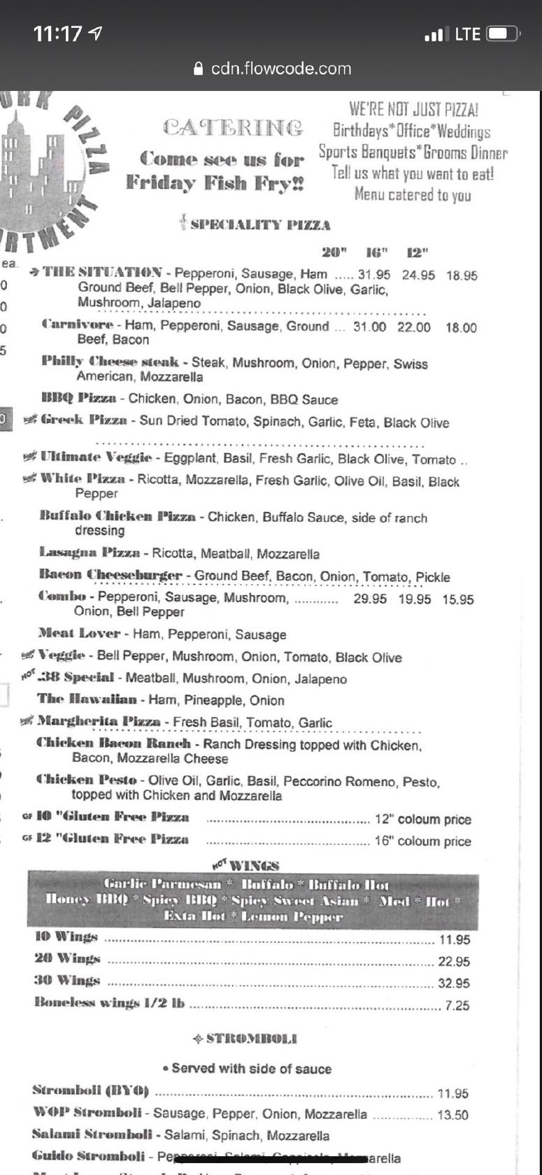 Menu at NYPD New York Pizza Department pub & bar, Tucson