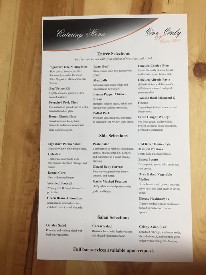 Menu at One N' Only pub & bar, Euclid