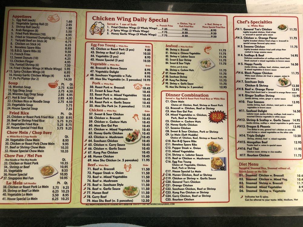 Menu at Yin Can Cook restaurant, West Palm Beach