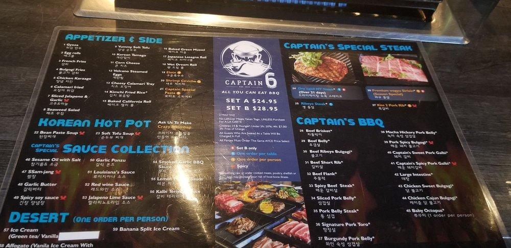 Menu at Captain 6 BBQ, Las Vegas