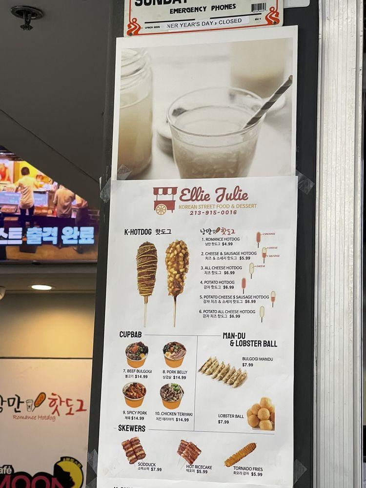 Menu at Ellie Julie Hotdog & Chicken (Koreatown Plaza) fast food, Los ...