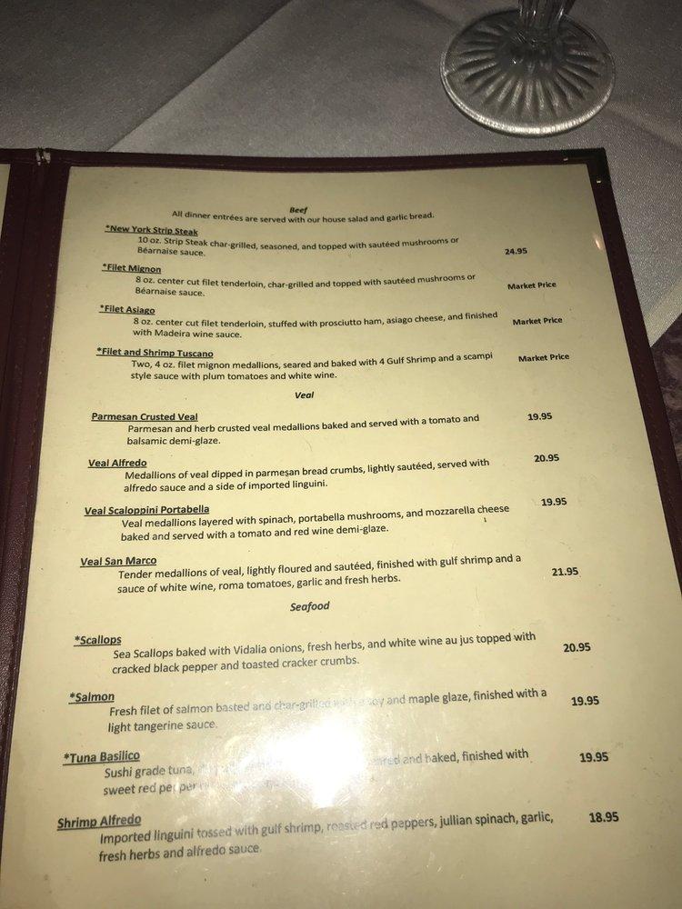 Menu at Francescos restaurant, Clairton